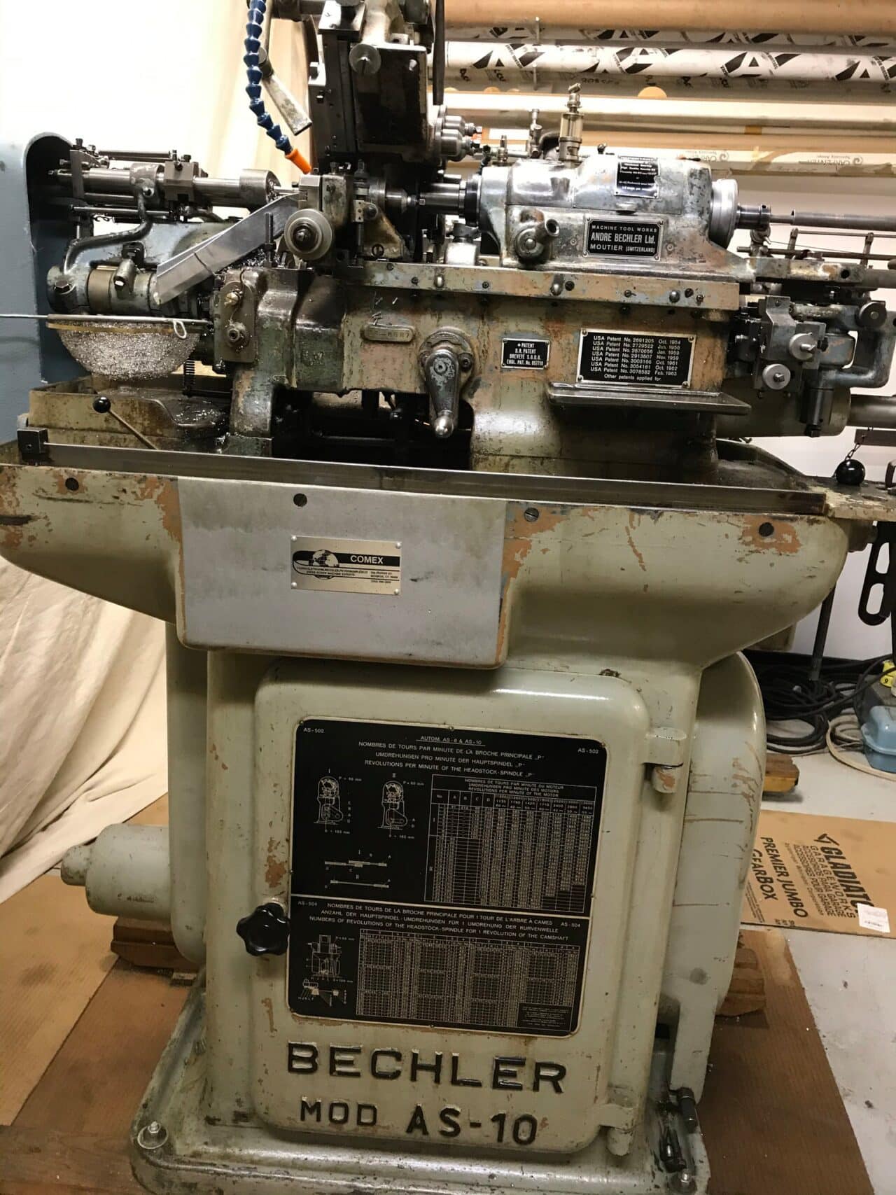 Bechler AS-10 Swiss Screw Machine, 1968- 3 Spindle Drilling Attachment ...