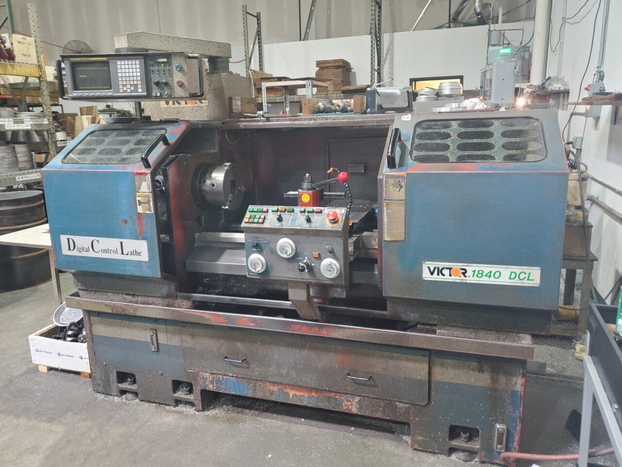 Victor 1840 DCL CNC Teach Lathe, 2000 - Tailstock, Fanuc 20T, One Owner ...