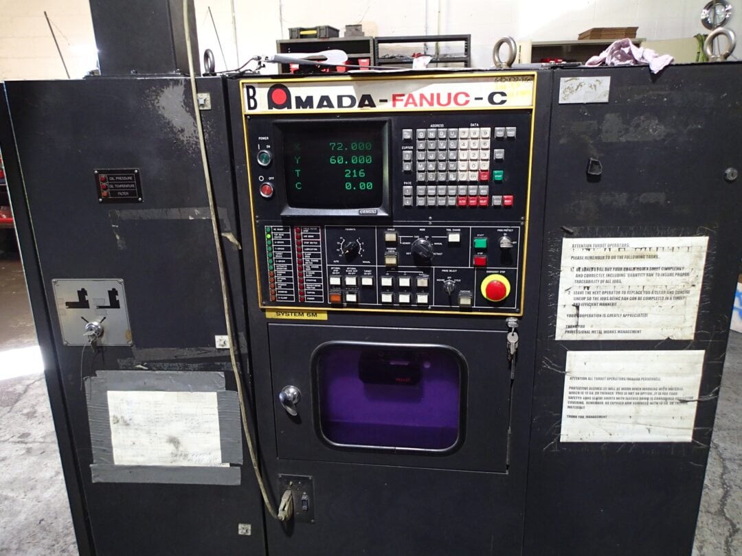 50 Ton Amada Coma 506072 Turret Punch, 1988 - 5' x 6' Sheets, 44 ...