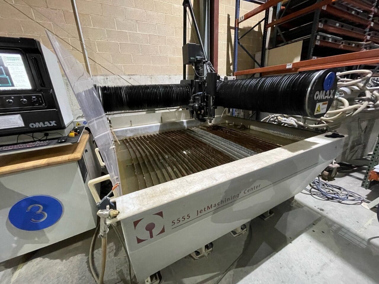 4' x 4' Omax 5555 Waterjet, 2018 - 60,000 PSI Tilt A Jet and Drill Head ...