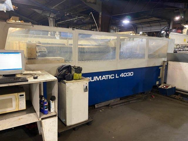 4000 Watt Trumpf Trumatic L4030 CO2 Laser, 2000- 6' X 12', Liftmaster ...
