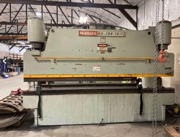 200 Ton x 12' Niagara HD 200-10-12 Press Brake -Tooling Included ...