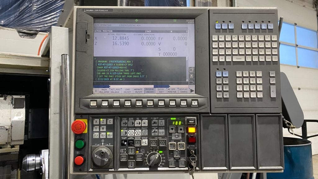 Okuma Genos L400E CNC Lathe, 2013 - Under Power, Chip Conveyor ...