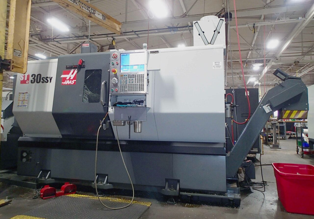 Haas ST-30SSY CNC Lathe, 2015 - Live Tooling, Y Axis, 3" Bar 300 Feeder ...