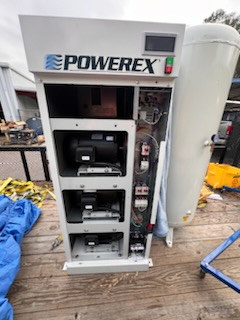 15 HP Powerex SET15073 Triplex Oil-Less Enclosed Scroll Air Compressor, 2017 - 120 Gallon Tank ...